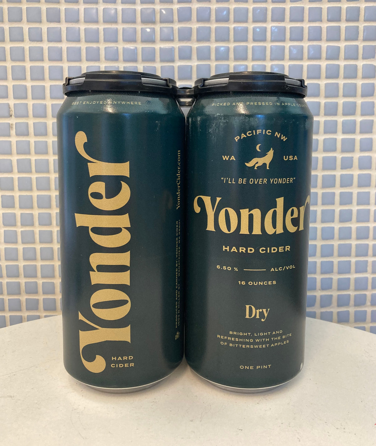 yonder dry hard cider, 4pk 16oz cans | SIP SNACK